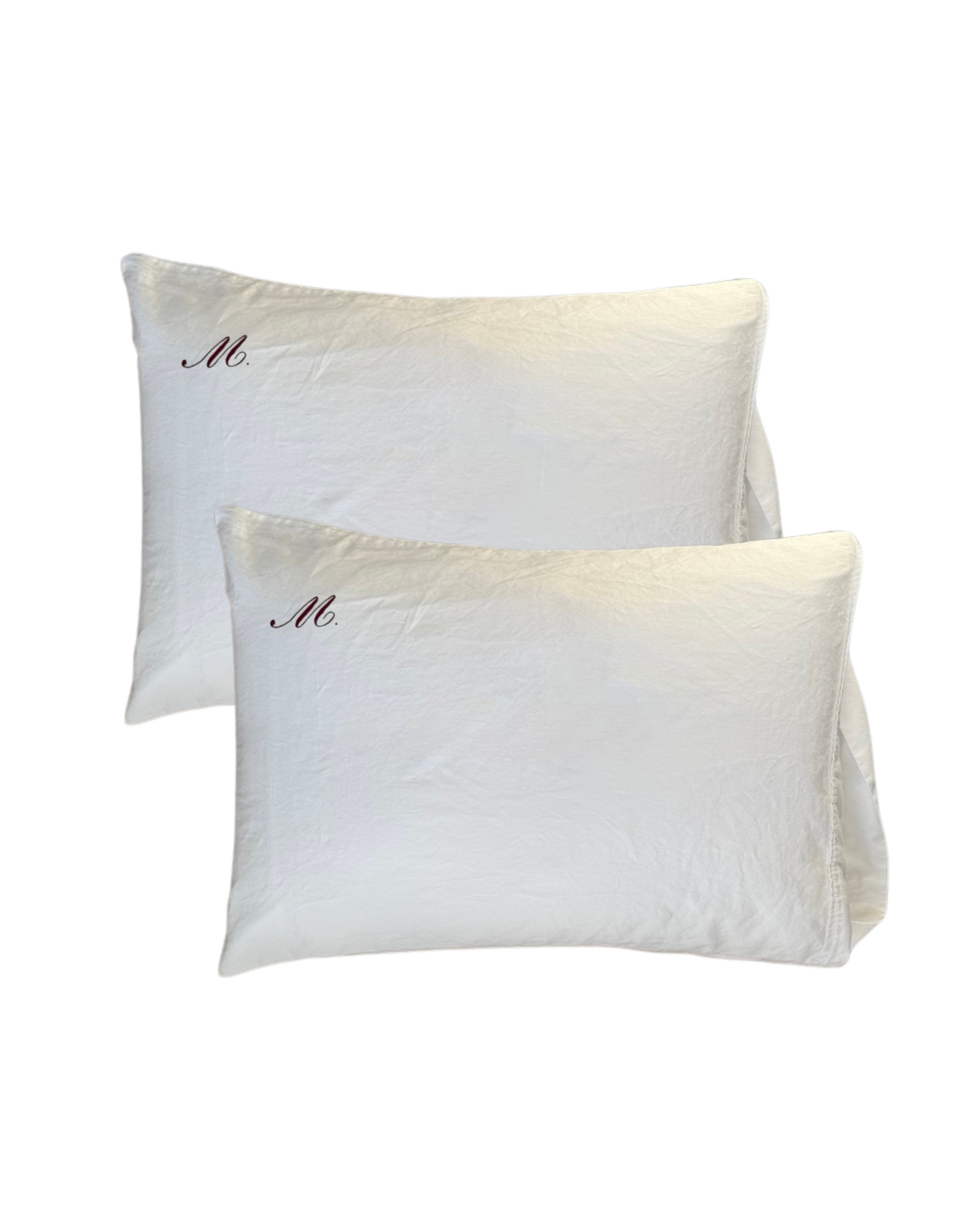Custom Mr. and Mrs. Embroidered Pillowcases – Monogrammed by Meagan